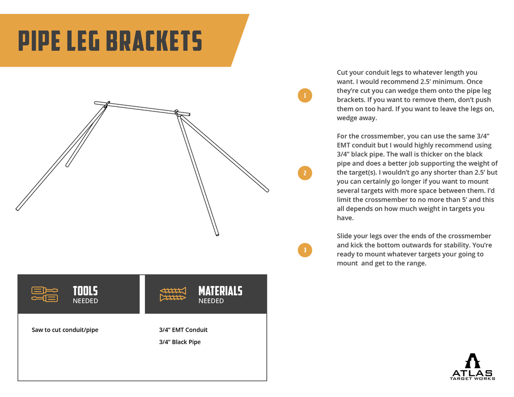 Conduit/Pipe Leg Brackets - Atlas Target Works