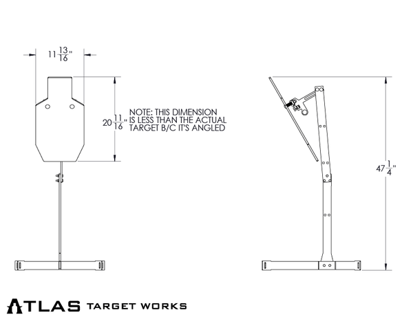 Close Range IPSC AC Zone AR500 Target Assembly - Atlas Target Works